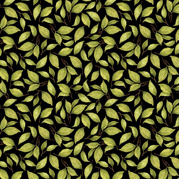Sunflower Splendor - Leaf Toss Black – Stitchin Heaven