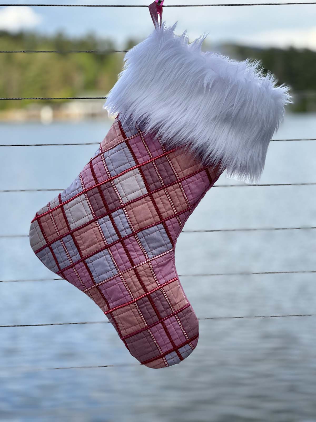 Creating a Christmas Stocking with Couching and Faux Fur Trim ...