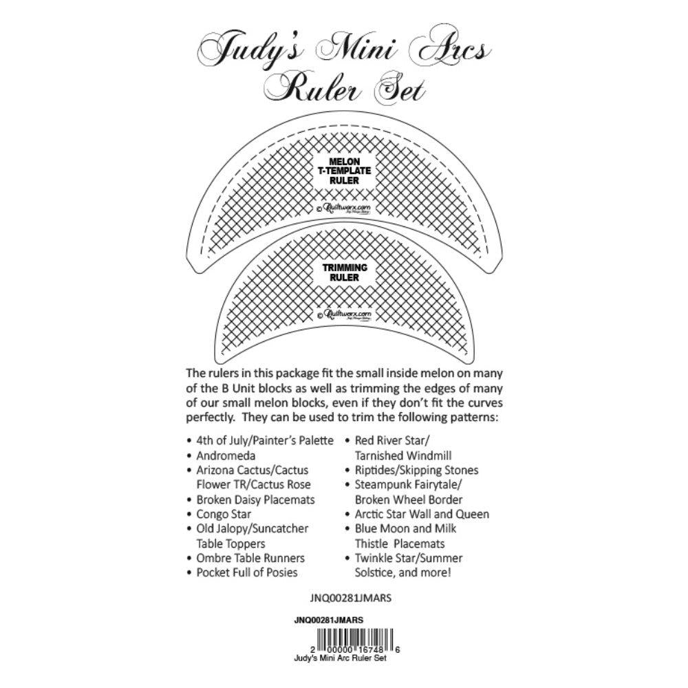 Quiltworx - Judy's Mini Arcs Ruler Set – Stitchin Heaven