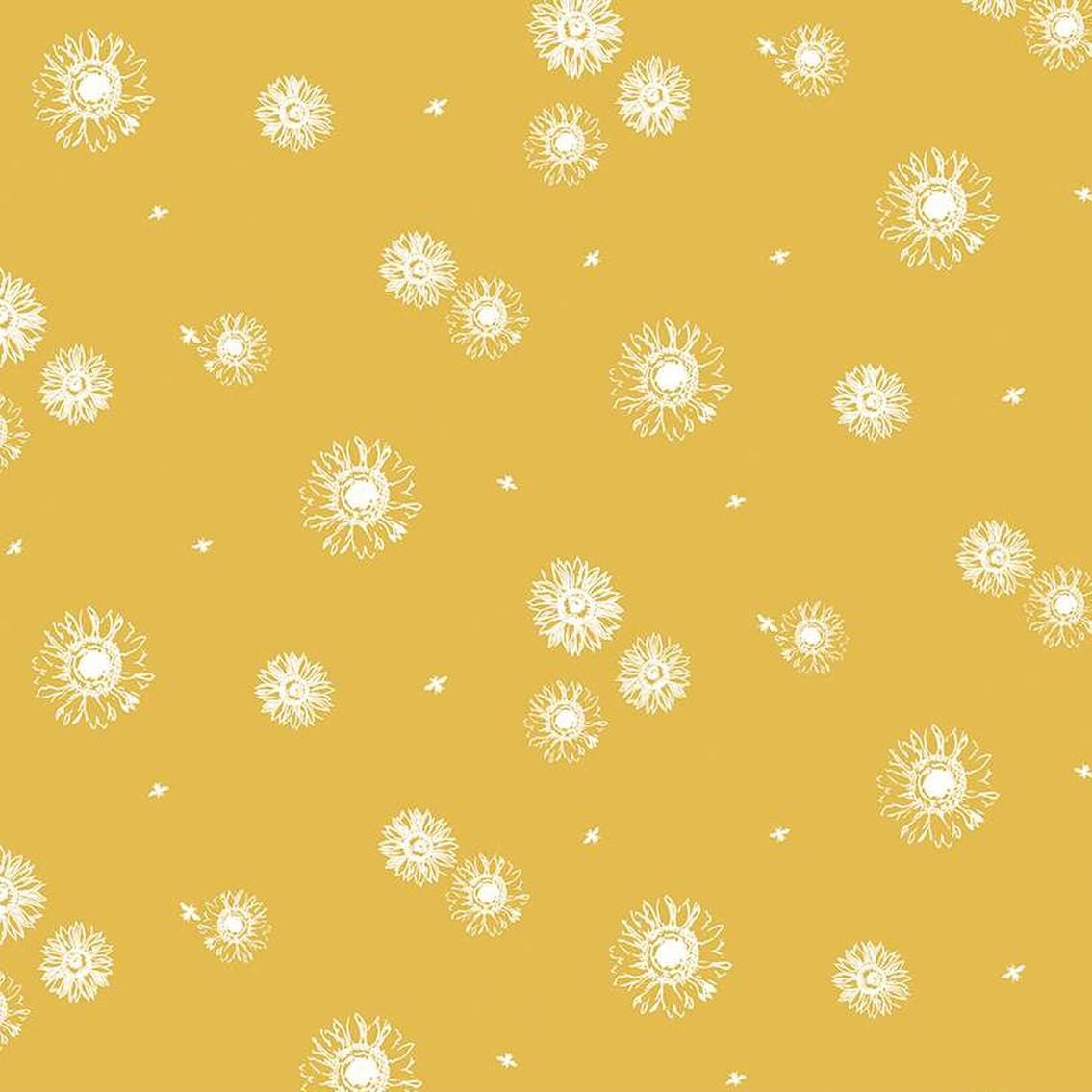 Honey Bees & Flowers Please - Tonal Sunflowers Gold – Stitchin Heaven