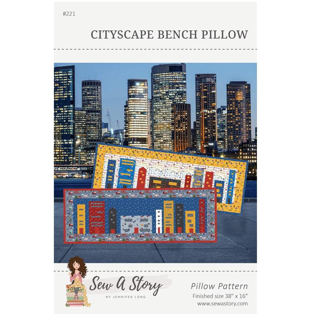 Jennifer Long - Cityscape Bench Pillow – Stitchin Heaven