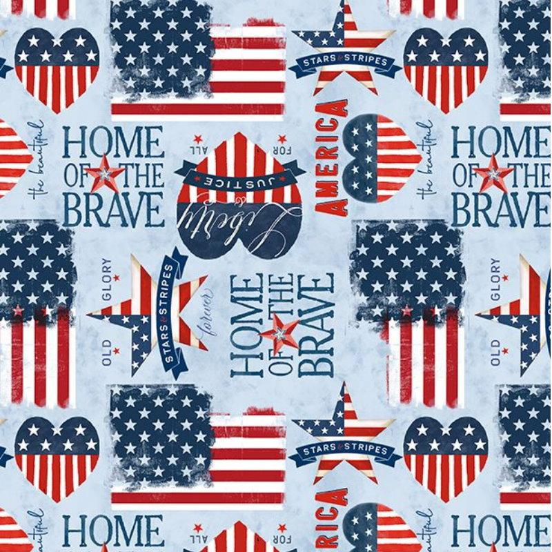 Hearts Anthem - Patriotic Toss Blue – Stitchin Heaven