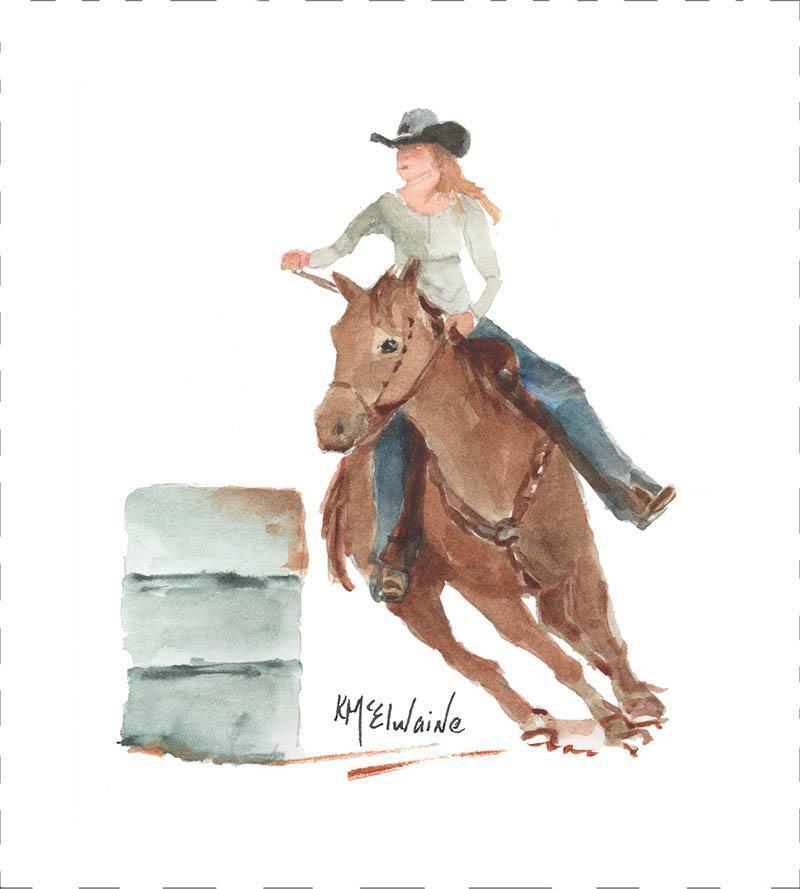 Barrel Racing Horse Panel - Stitchin Heaven